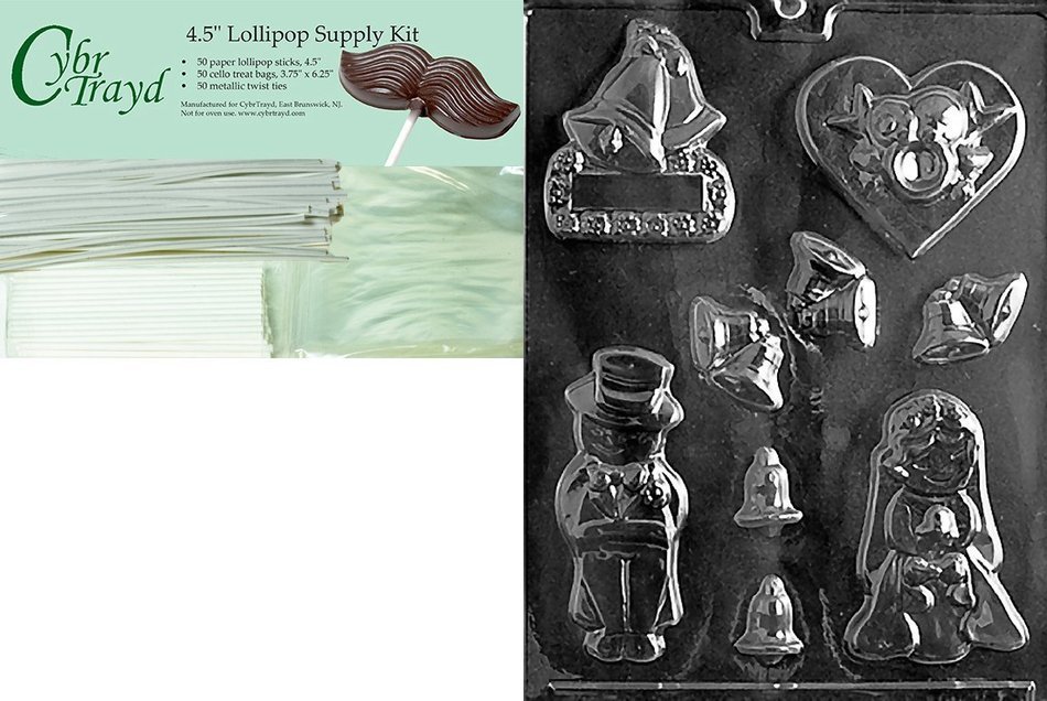 Cybrtrayd W005 Wedding Assortment Wedding Chocolate Candy Mold free image download