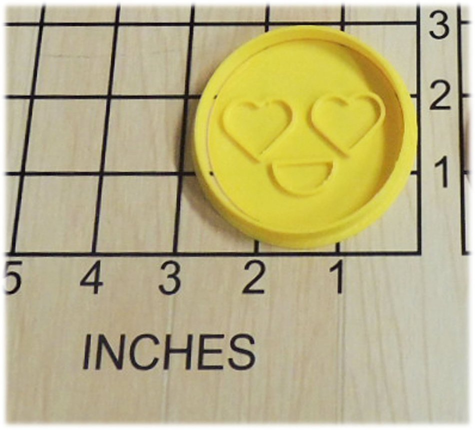 Heart Eyes Emoji Shaped Cookie Cutter and Stamp #1110 free image download