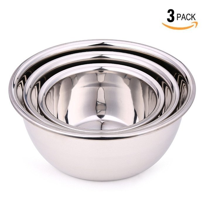 JIAEN SUS 304 Stainless Steel Mixing Bowls Deepen and Thicken-330g Food ...