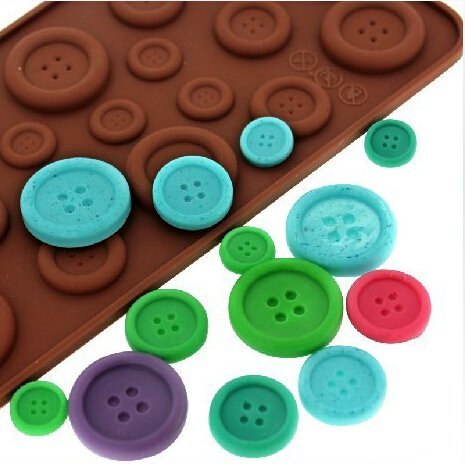 Wocuz Fastener Shape Candy Buttons Ice Cake Chocolate Sugar Craft ...