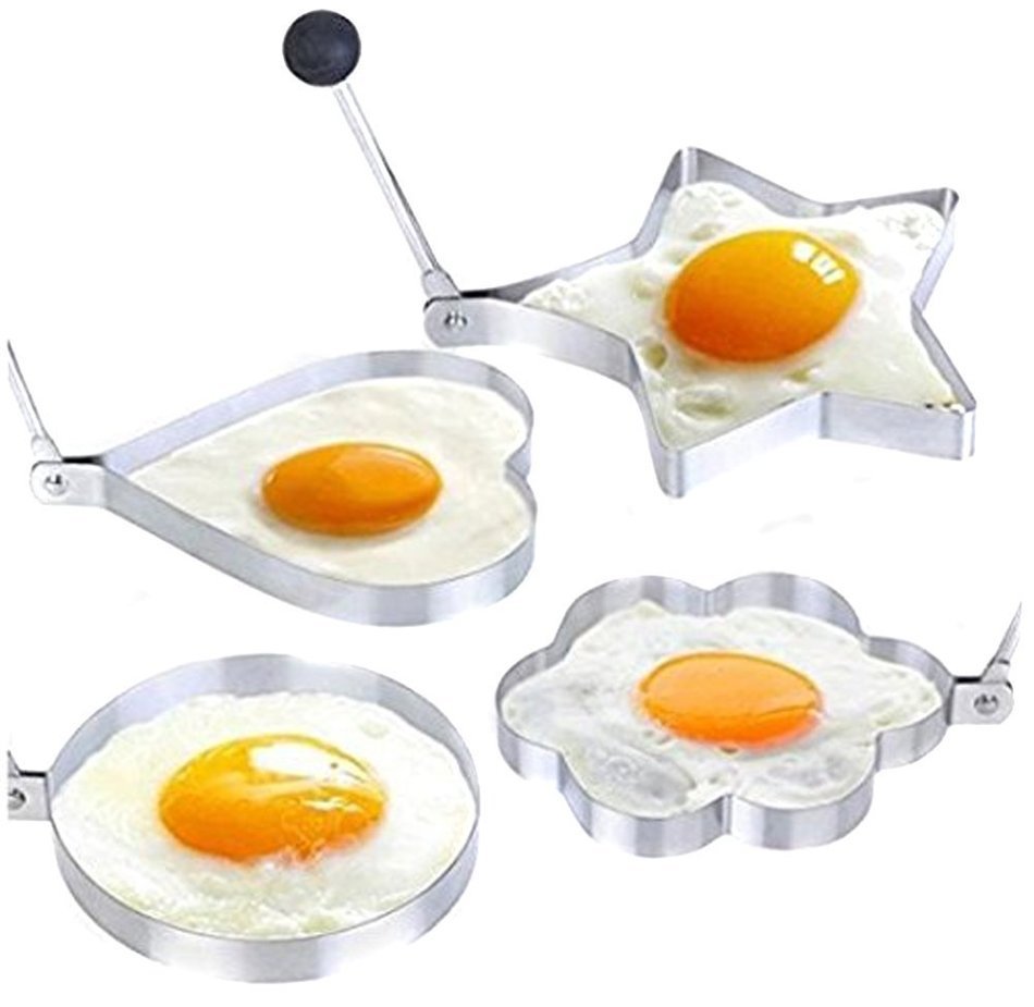 Sealike Stainless Steel Cook Fried Egg Pancake Ring Mold Set of 4 With ...
