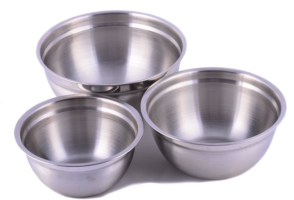 Cuissentials Stainless Steel Mixing Bowls Kitchen Deep with Plastic ...