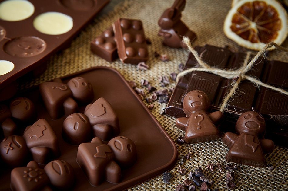 Silicone Chocolate Candy Molds, 3-Pack Set, Non-Stick Candy & Ice Cube ...