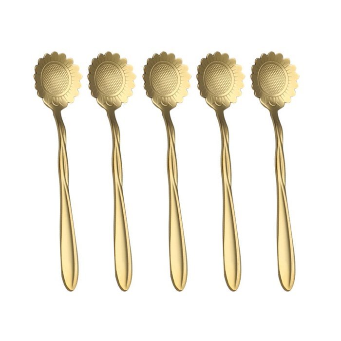 Coffee Scoops, Stainless Steel Tableware Creative Sunflower Flower ...