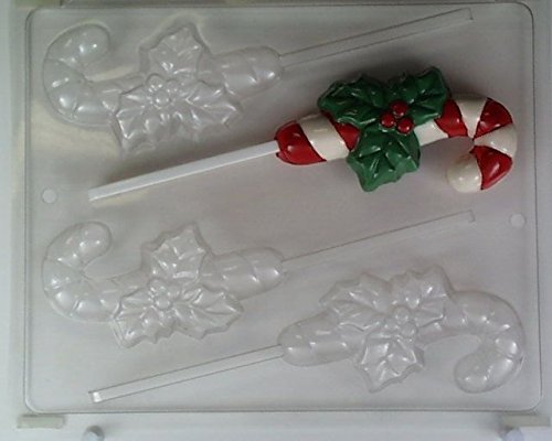 Candy cane w/ holly C002 Christmas Chocolate Candy Mold free image download