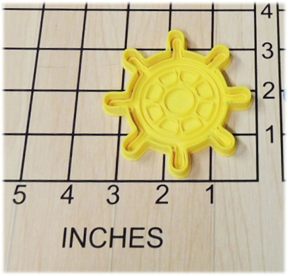 Nautical Ship Wheel Shaped Fondant Cookie Cutter and Stamp #1162 N2 ...