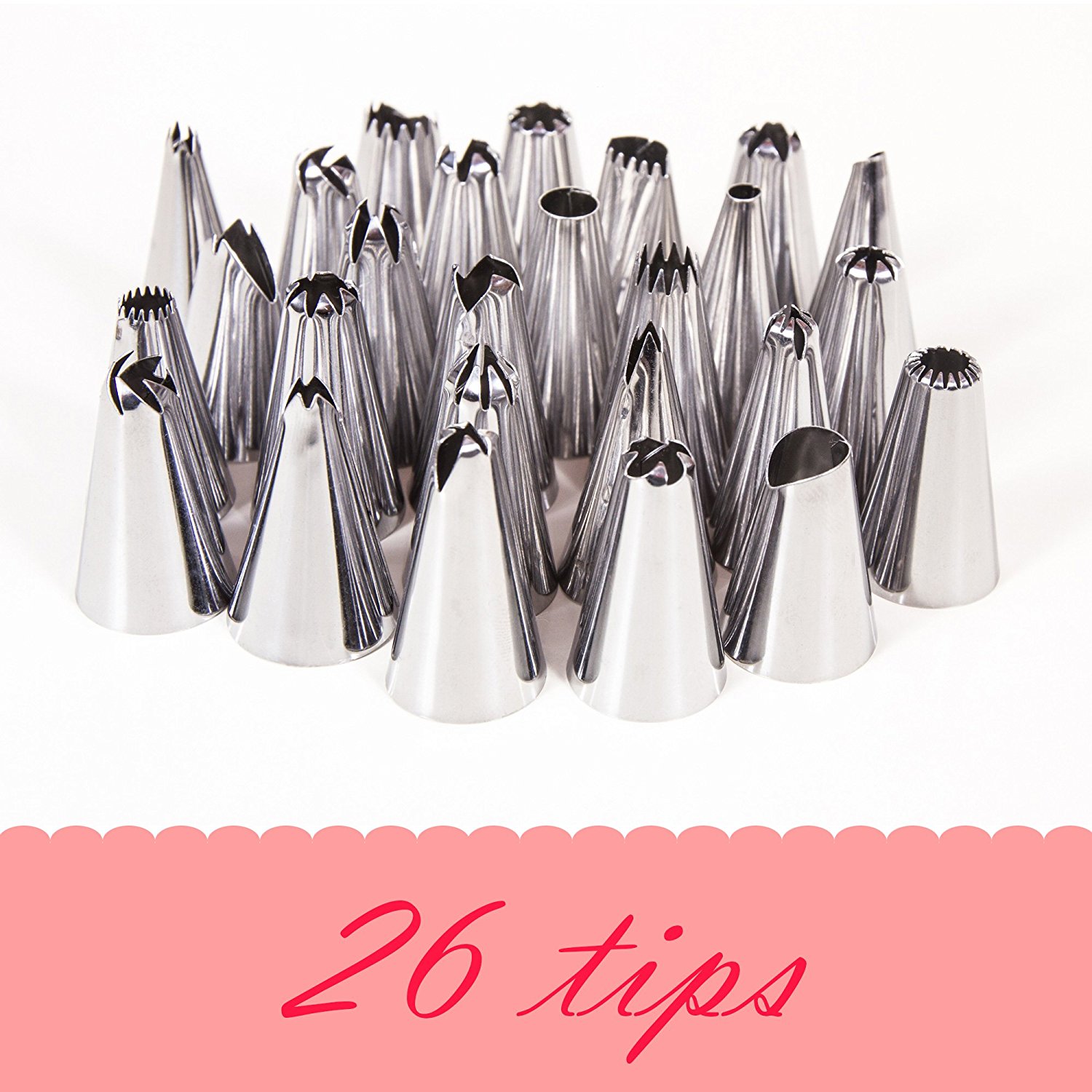Cake Decorating Tips Set - 26 nozzles set for professional and beginner ...