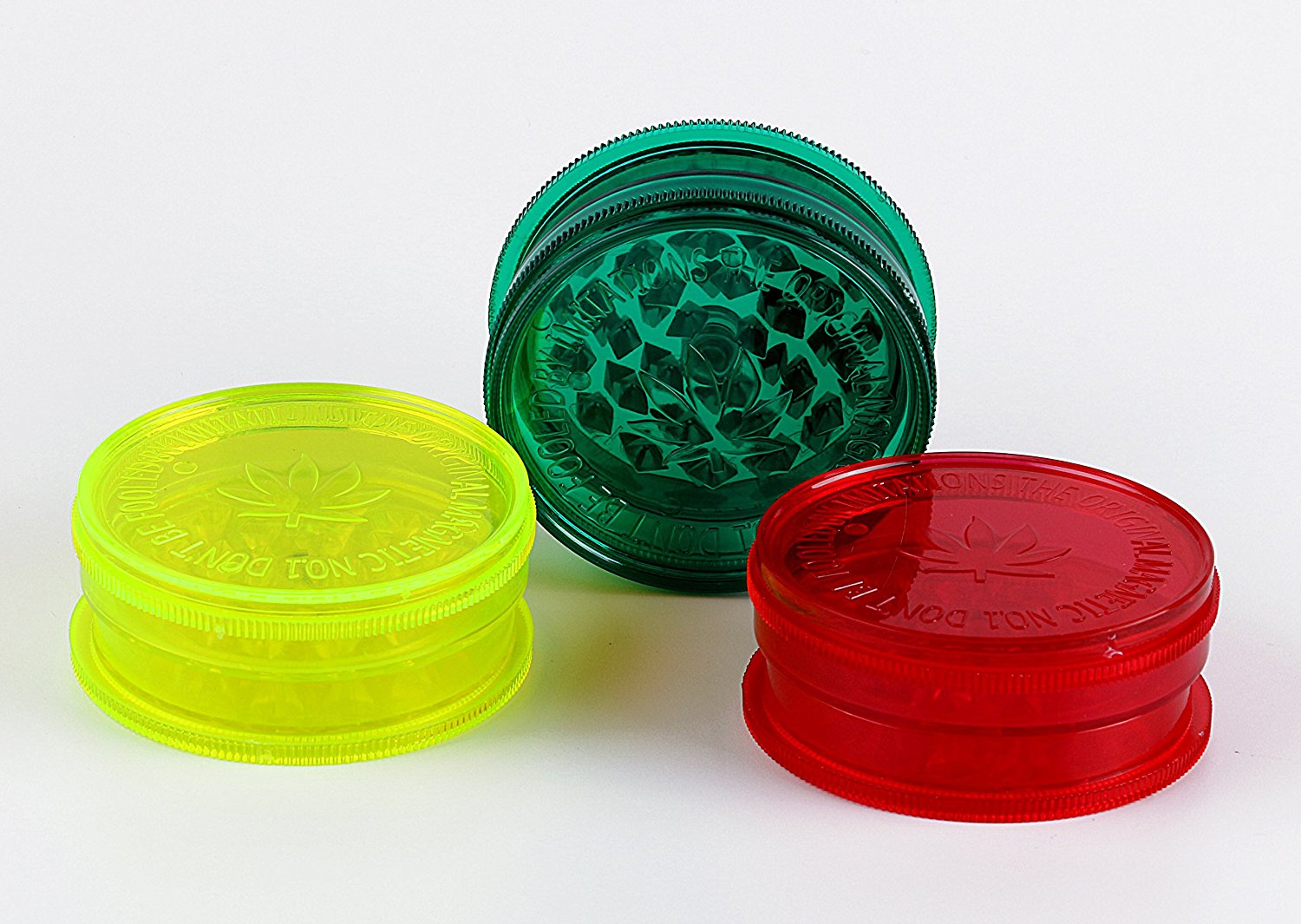 3-Part Acrylic Grinder with Magnet Solid Colored Cover (Green) N12 free ...