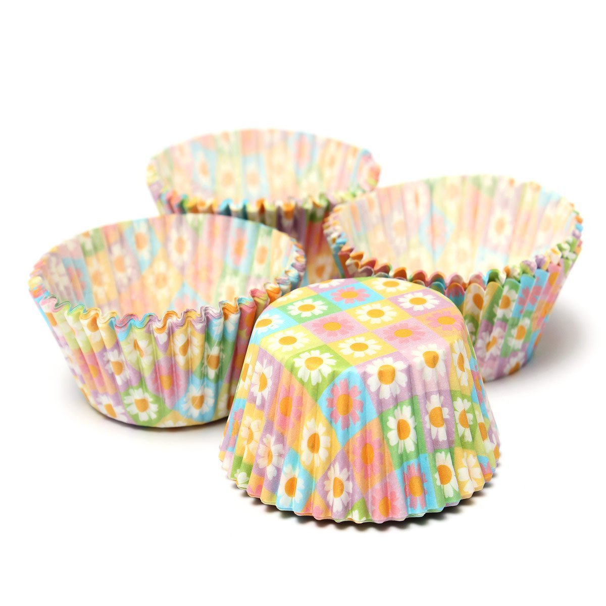 100Pcs Colorful Flower Pattern Paper Cupcake Cake Muffin Cup Mold Cases ...