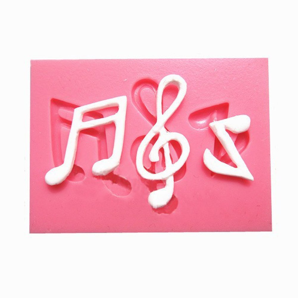 Karen Baking Music Notes Shape 3D Silicone Fondant Cake Mould Pink N3 ...