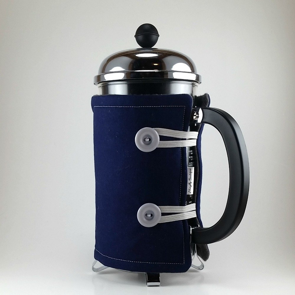 Navy Blue Solid, French Press Cozy, 8 cup, Handmade, Cafetiere Cosy N4 ...