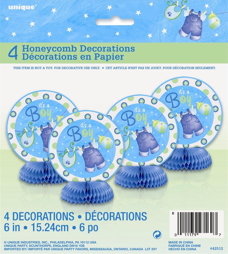 Cardboard Blue Clothesline Boy Baby Shower Cake Bunting Topper N7 free ...