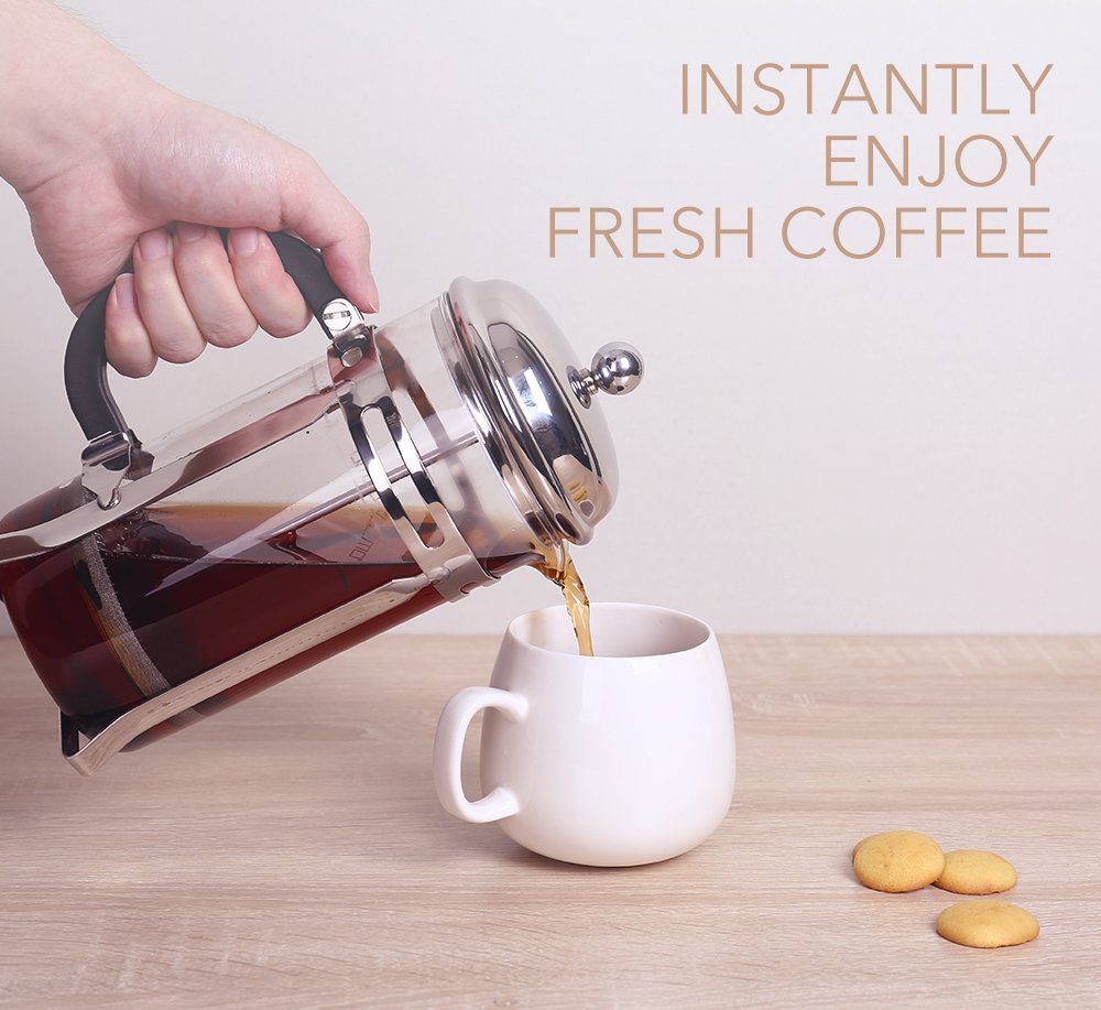 Plemo French Press Coffee Maker Teapot, 8 Cups, 34 oz N7 free image ...