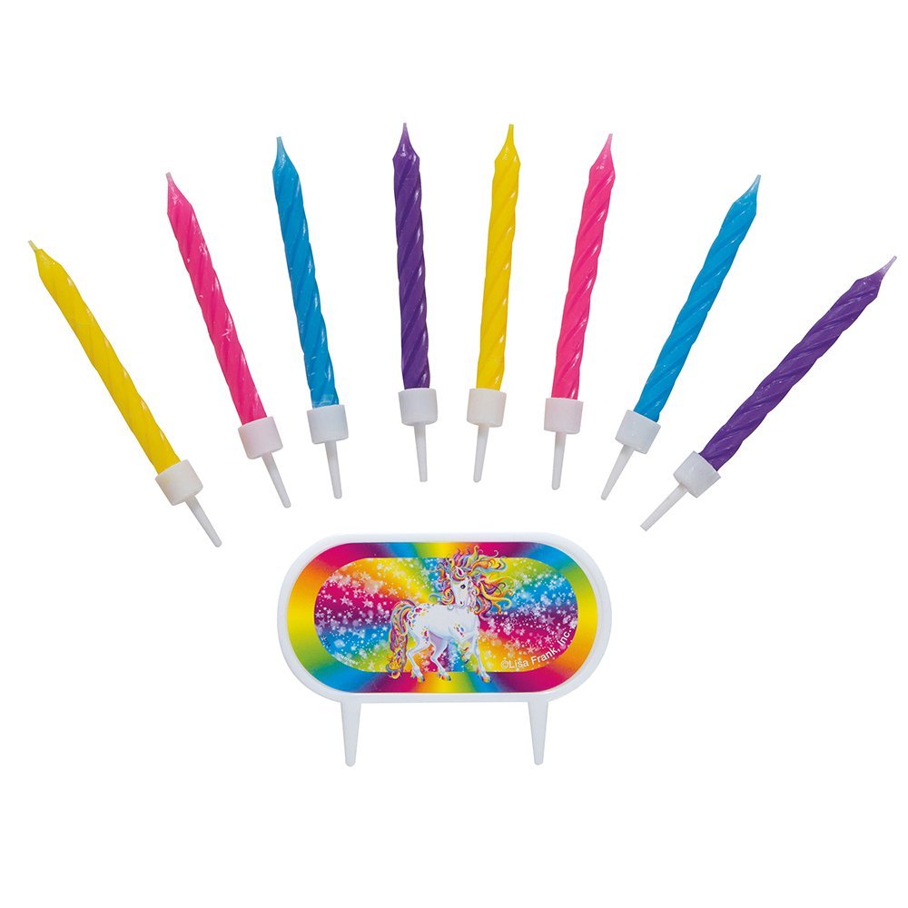 Rainbow Majesty by Lisa Frank Cake Topper & Birthday Candle Set N2 free ...