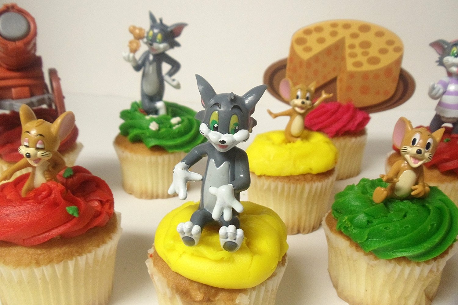Tom and Jerry 11 Piece Birthday Cupcake Topper Set Featuring Tom, Jerry ...