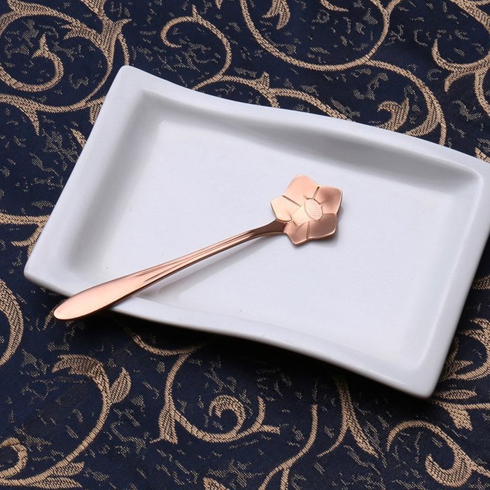 Coffee Scoops, Stainless Steel Tableware Creative Sunflower Flower ...