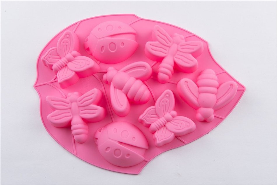 8 Cavity Insect Silicone Handmade DIY Cake Cookie Pudding Jello ...