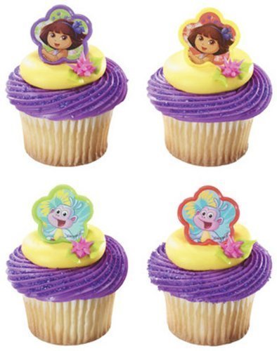 Dora the Explorer and Boots Springtime Friends Cupcake Rings - 24 ct ...