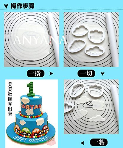 Anyana 5pcs Fluffy cloud Sugarcraft Cake Cupcake Decorating Fondant ...
