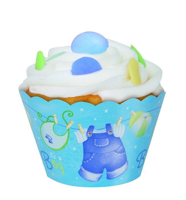 Cardboard Blue Clothesline Boy Baby Shower Cake Bunting Topper N18 free ...