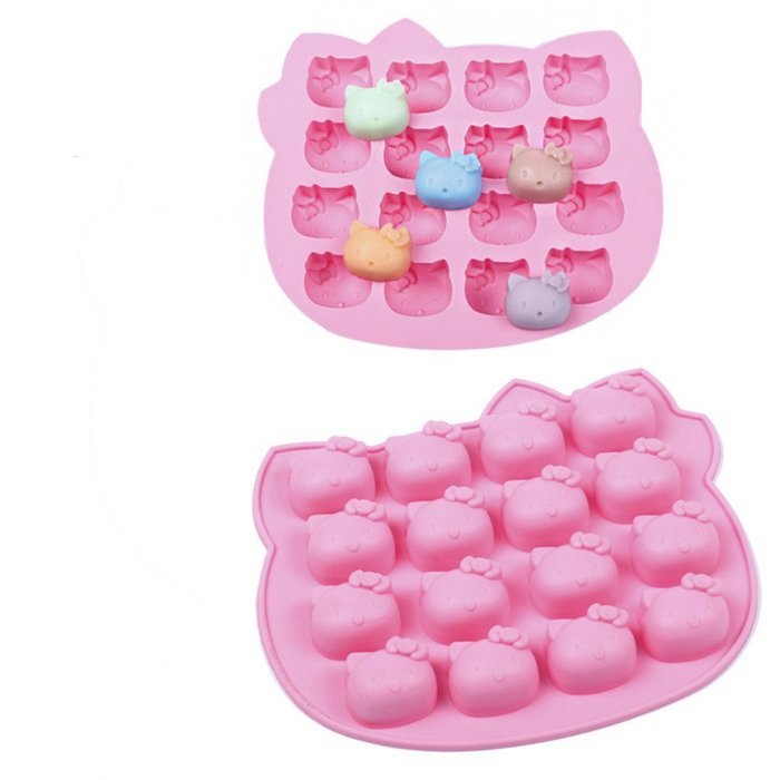 Yunko Bakeware Silicone Lovely Hello Kitty Shape Chocolate Mould, 16 ...