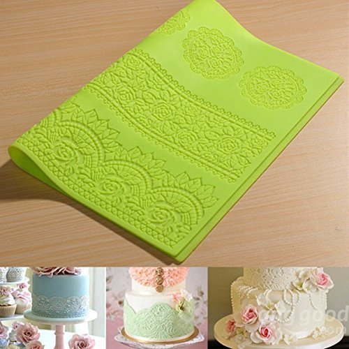 Large Silicone Lace Flower Mat Embosser Fondant Cake Mold free image ...