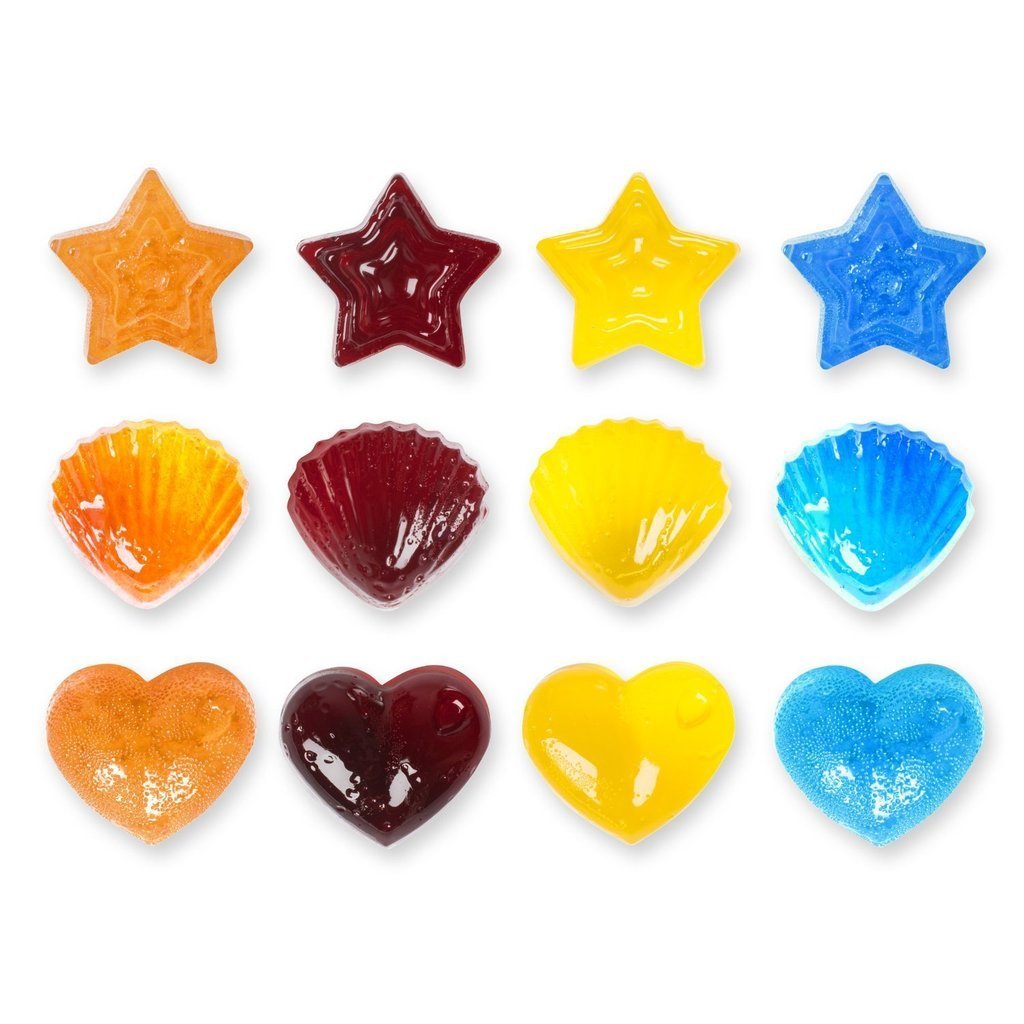 Wocuz Candy Molds & Ice Cube Trays - Hearts, Stars & Shells - Silicone ...