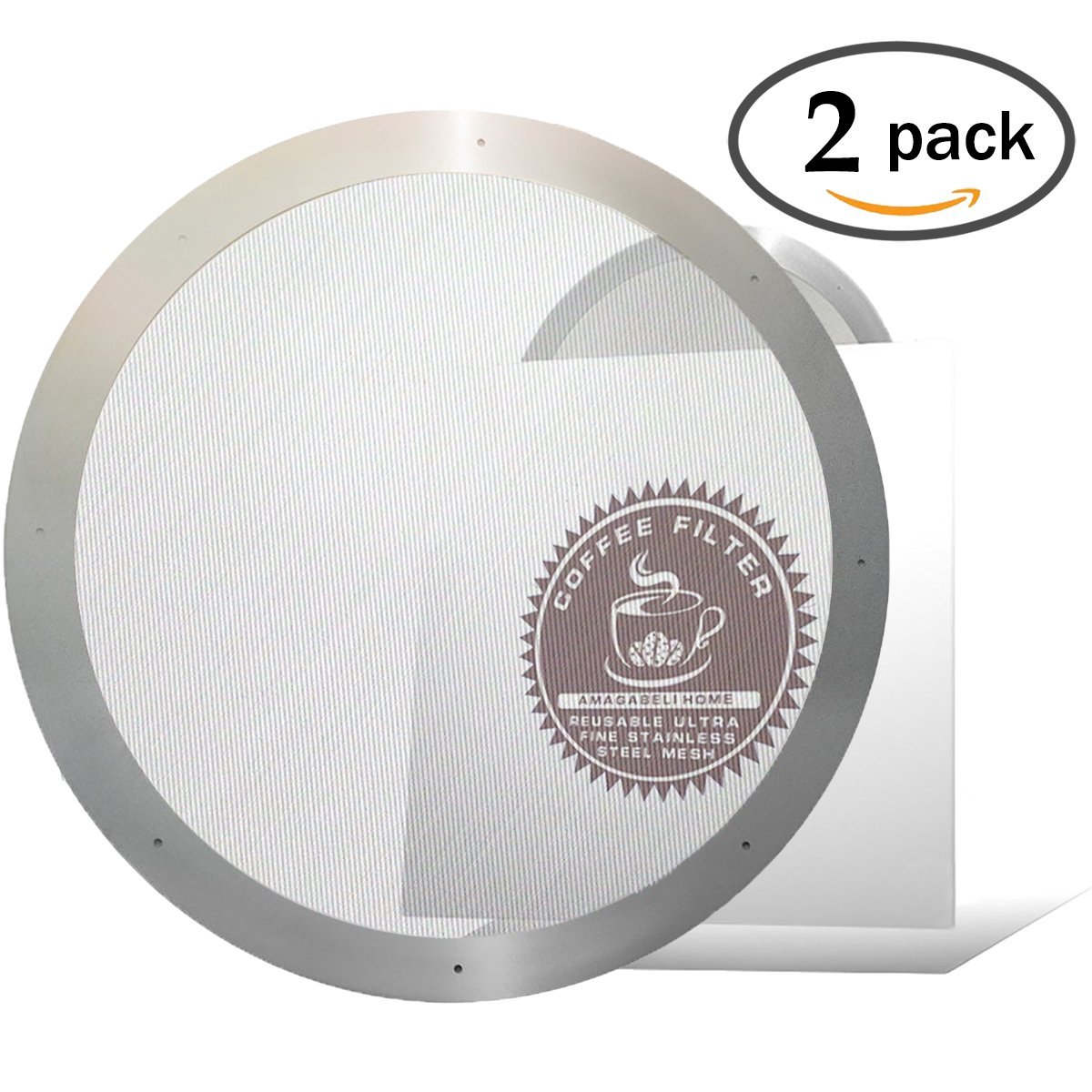 2 Amagabeli Home 304GLWP001 Ultra Fine Reusable Stainless Steel Mesh ...