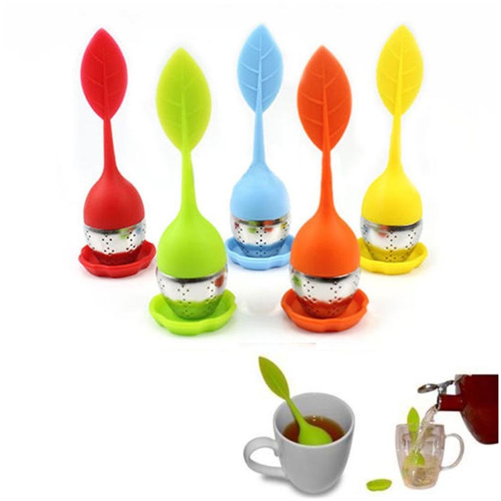 MAXGOODS Fine Silicone Stainless Steel Leaf Tea Strainer Teaspoon ...