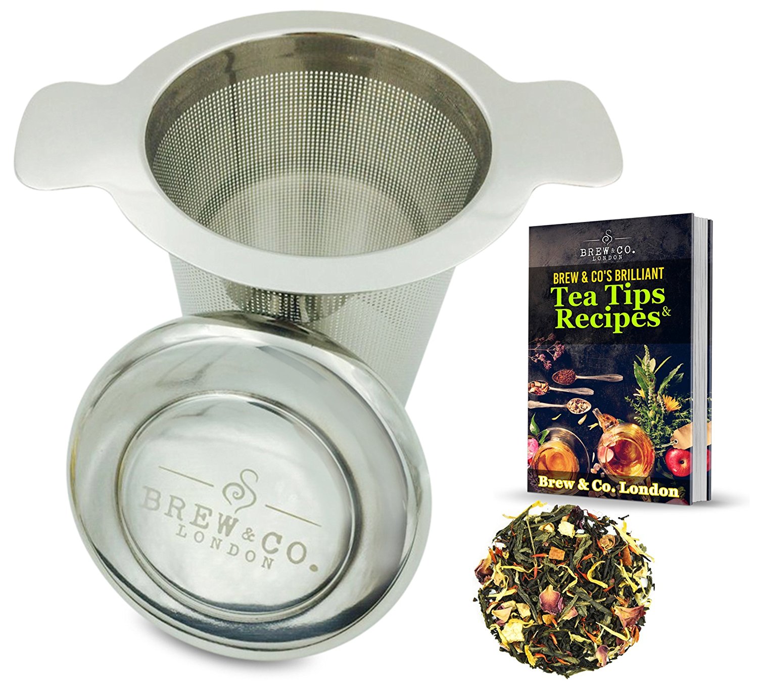 Premium Loose Tea Infuser - Extra Fine Mesh Stainless Steel Strainer ...