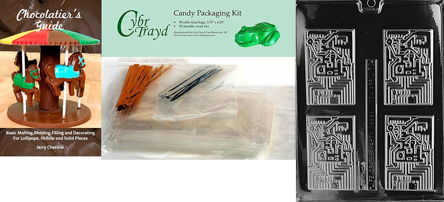 Cybrtrayd J033 Computer Chip Chocolate Candy Mold with Exclusive Cybrtrayd Copyrighted Chocolate ...