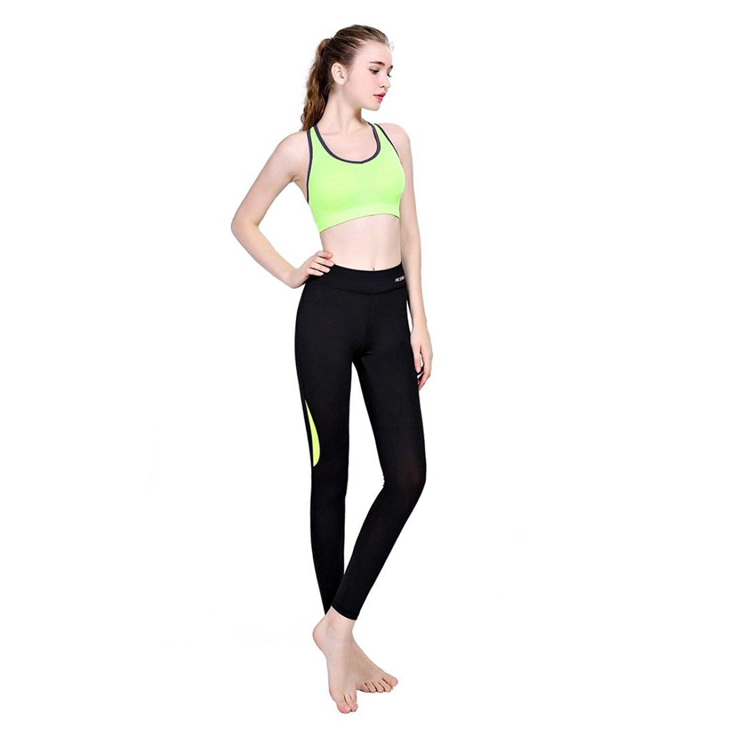PHOTNO Women Sports Trouser Yoga Mesh Workout Gym Leggings Fitness ...