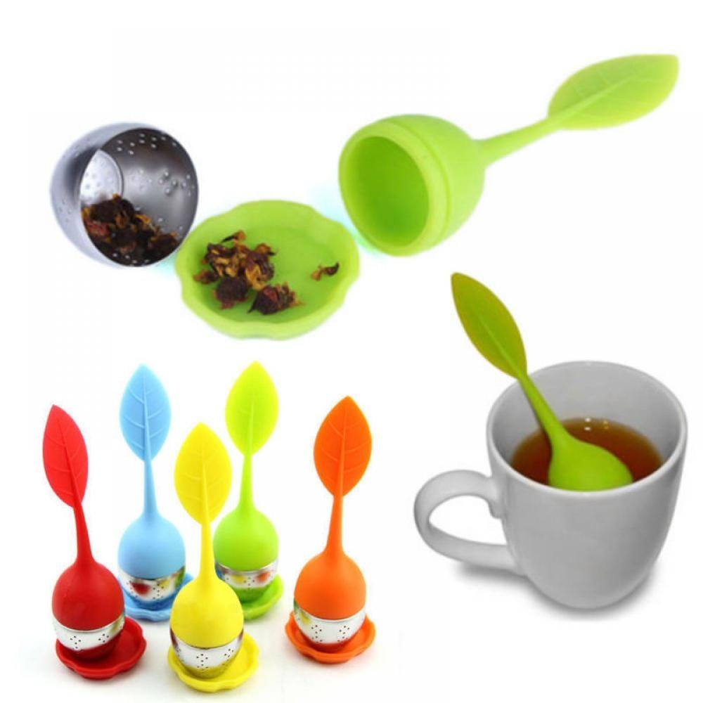 MAXGOODS Fine Silicone & Stainless Leaf Tea Strainer Teaspoon Infuser ...