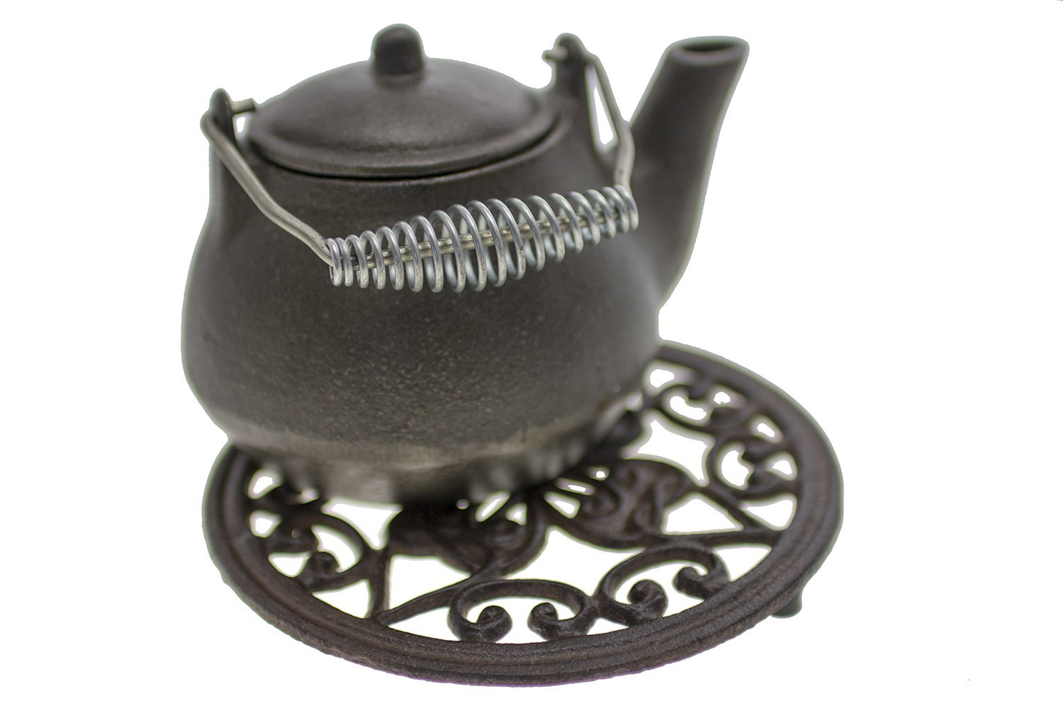 Cast Iron Trivet | Round with Vintage Pattern | Decorative Cast Iron ...