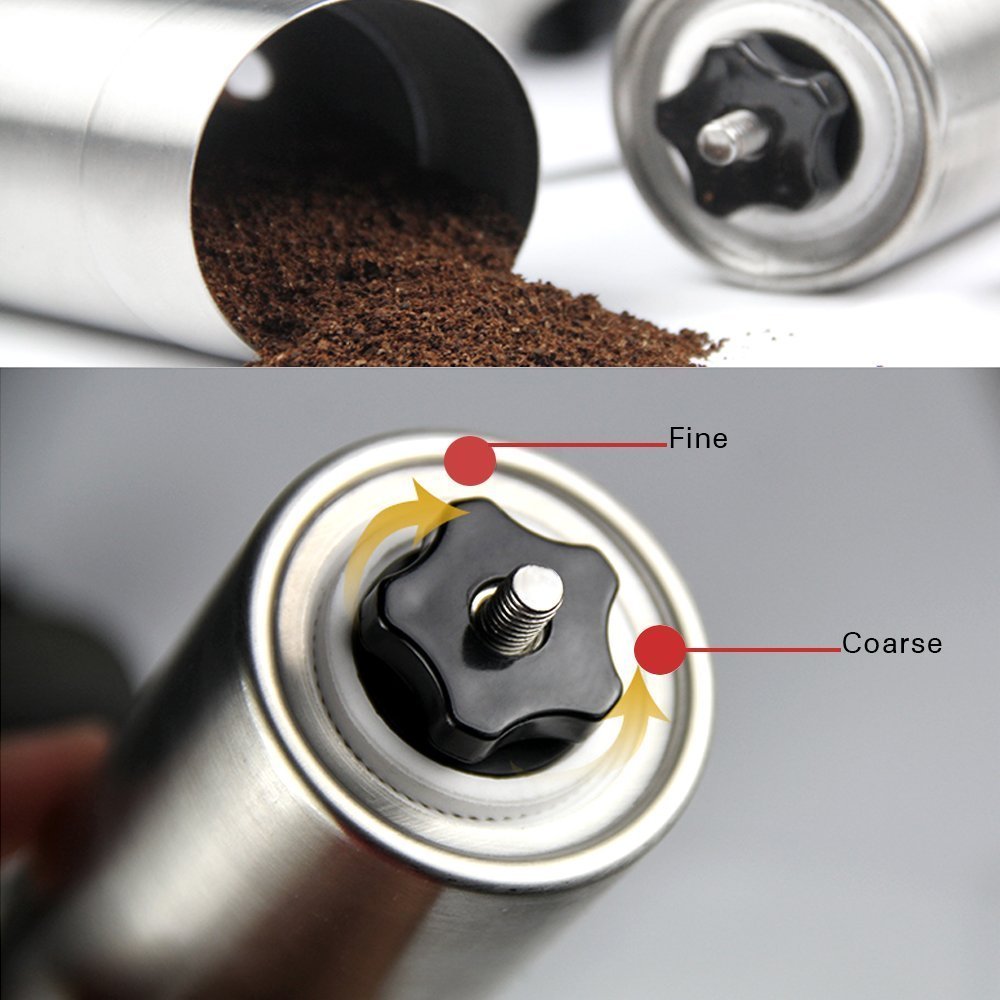 Manual Coffee Grinder Stainless Steel Ceramic Burr Bean Hand Grinder ...
