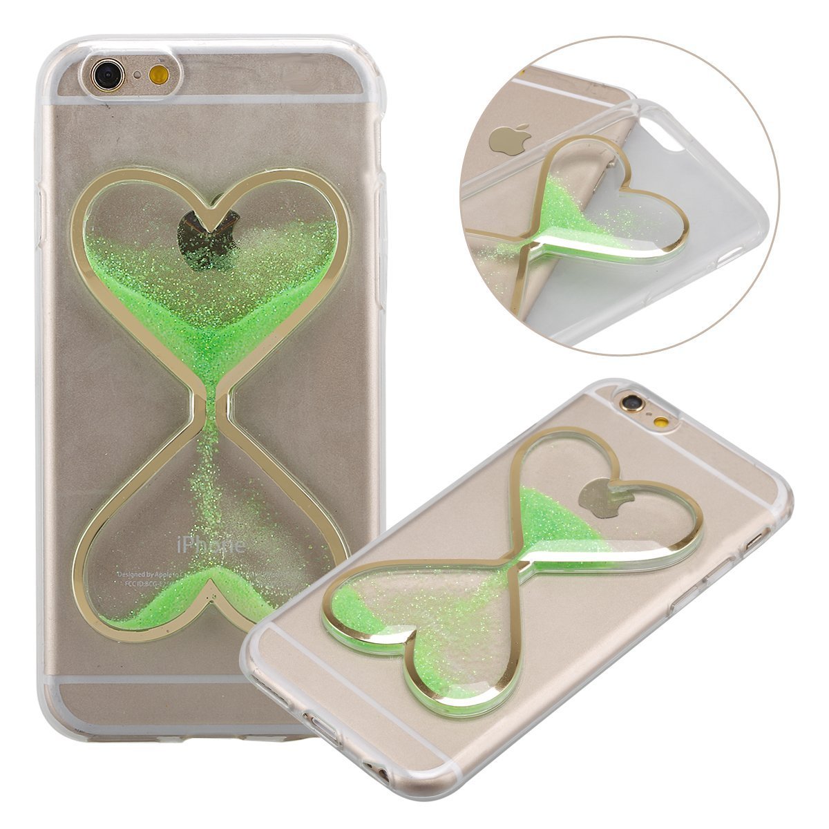 IPhone 4S Case,Phezen Bling Glitter Soft Gel Clear TPU Case for iPhone ...