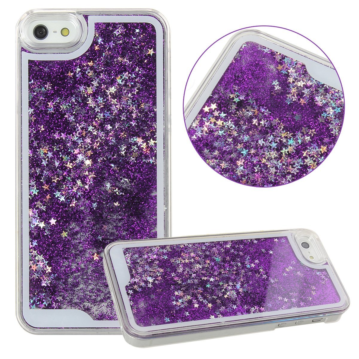 IPhone 4S Case,Phezen Bling Glitter Soft Gel Clear TPU Case for iPhone ...