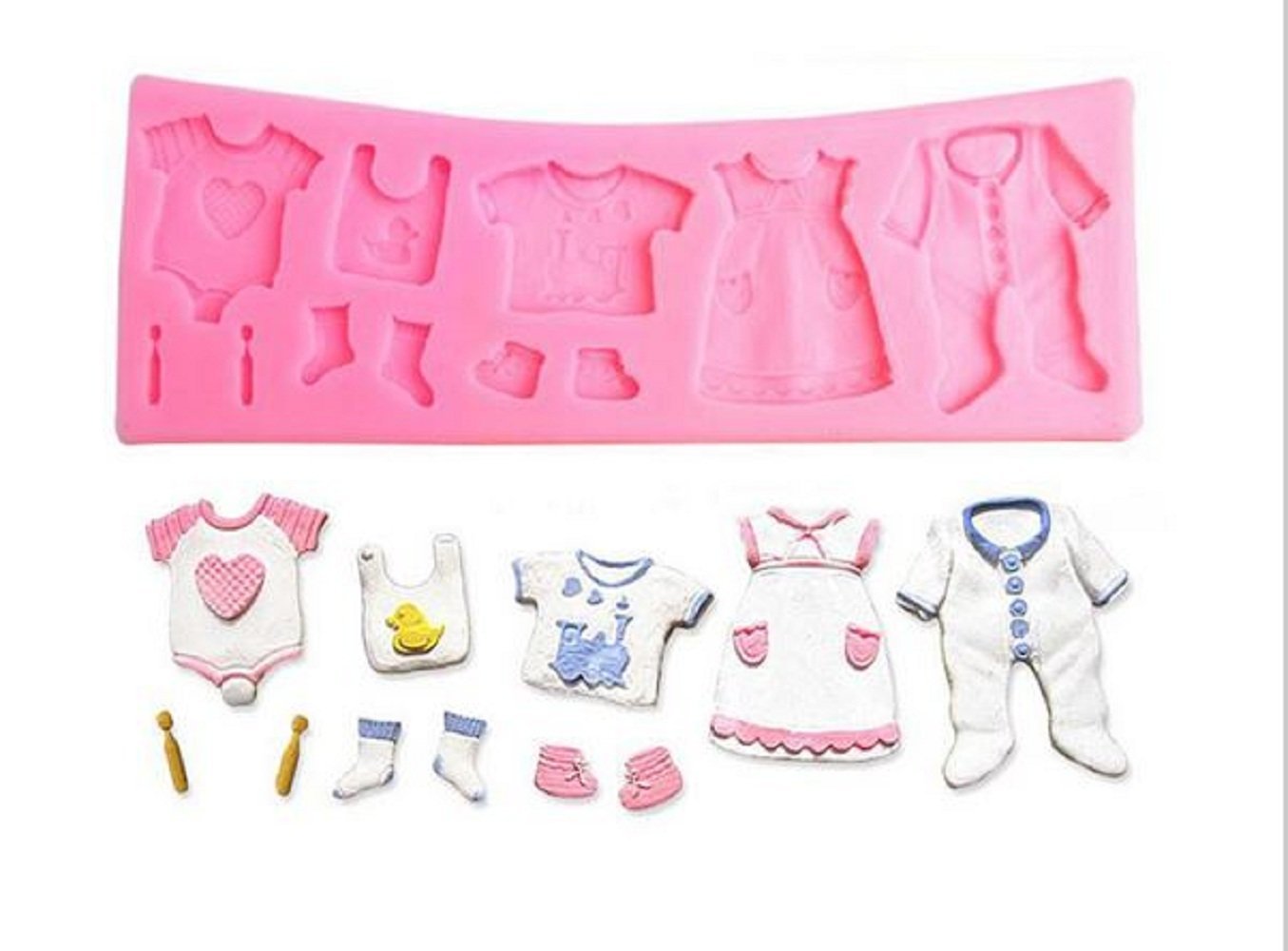 Baby Cloth Shaped 3D Silicone Fondant Mold Cake Decorating Tool and ...