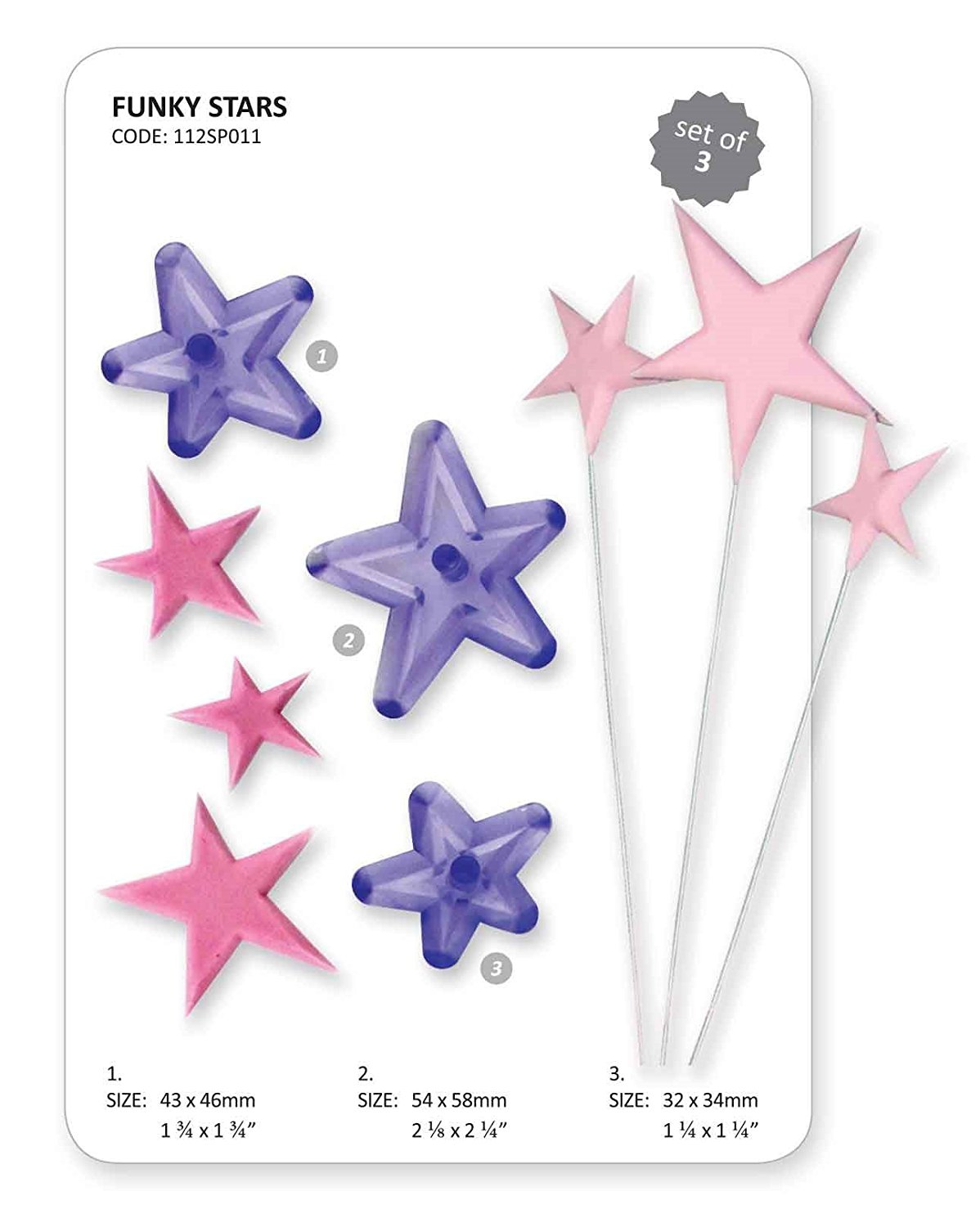 JEM Cutters 112SP011 Funky Stars Cake Decorating Tool (Set of 3 ...