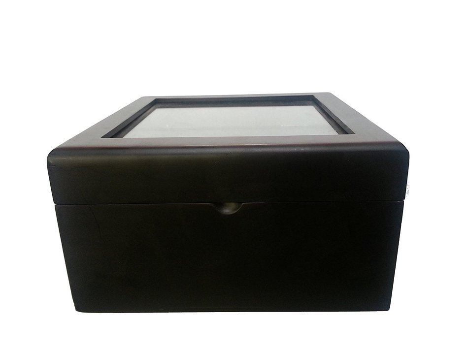 Black Wooden 4 Compartment Tea Display Storage Chest,This elegant tea ...