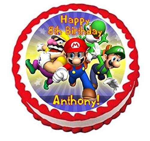 Super Mario Bros Personalized Edible Cake Topper Image -- 7.5" Round ...