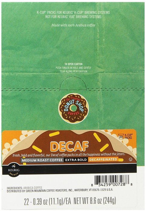 Coffee People Donut Shop Decaf Medium Roast Extra bold, 22-Count K-Cup ...