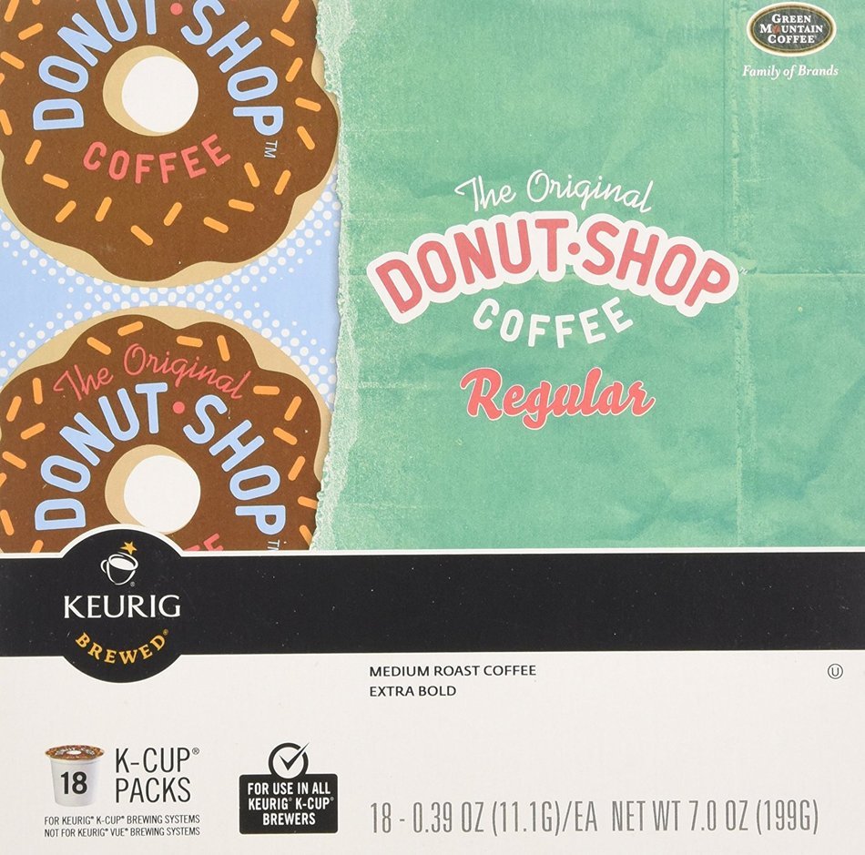 Coffee People Donut Shop Decaf Medium Roast Extra bold, 22-Count K-Cup ...