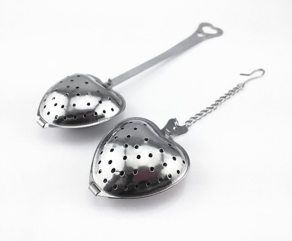 Yueton 2pcs Stainless Steel Heart Shape Tea Infuser Strainer with Chain ...