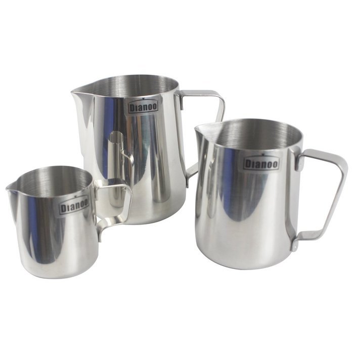 Dianoo Milk Pitcher, Stainless Steel Milk Cup, Good Grip Frothing ...