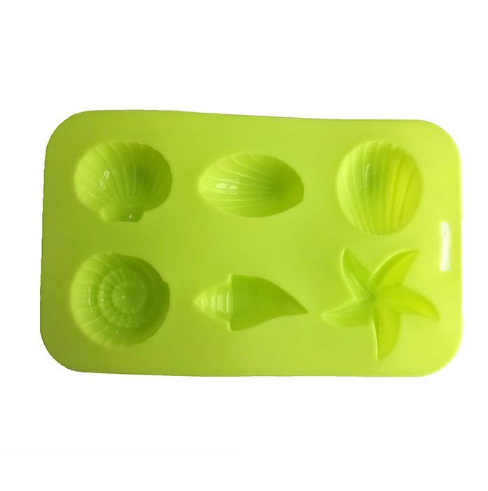 Yunko 6 Cavity Starfish Conch Shell Shape Baking Silicone Cake Mold Ice ...