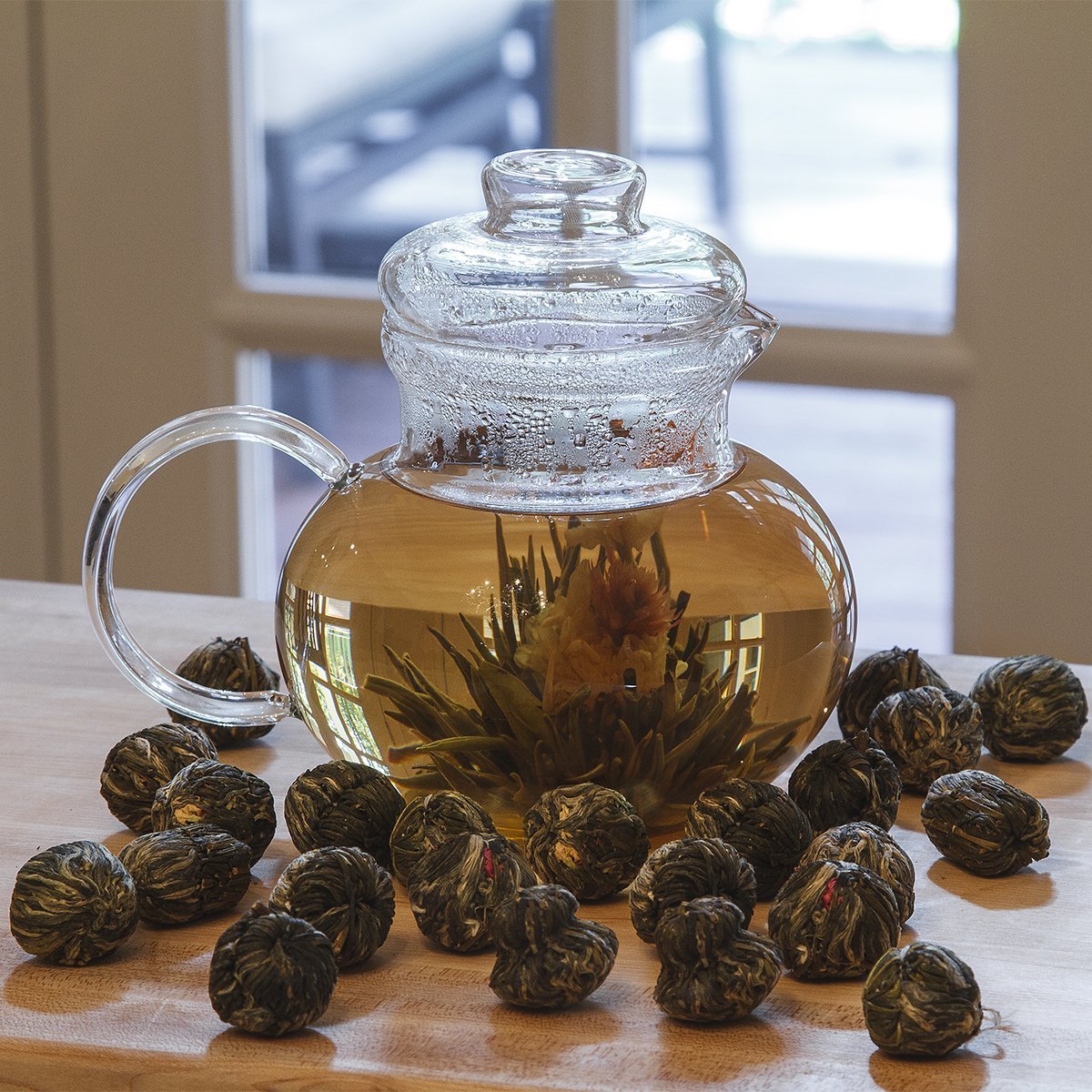 Primula Blossom Glass Teapot – Wide Mouthed Borosilicate Glass – 40 oz ...