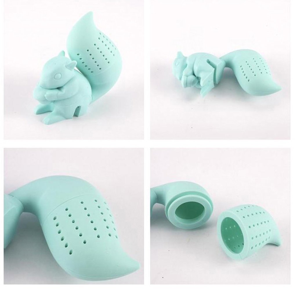 Silicone Cute Squirrel Shape Tea Infuser Loose Leaf Silicone Strainer ...
