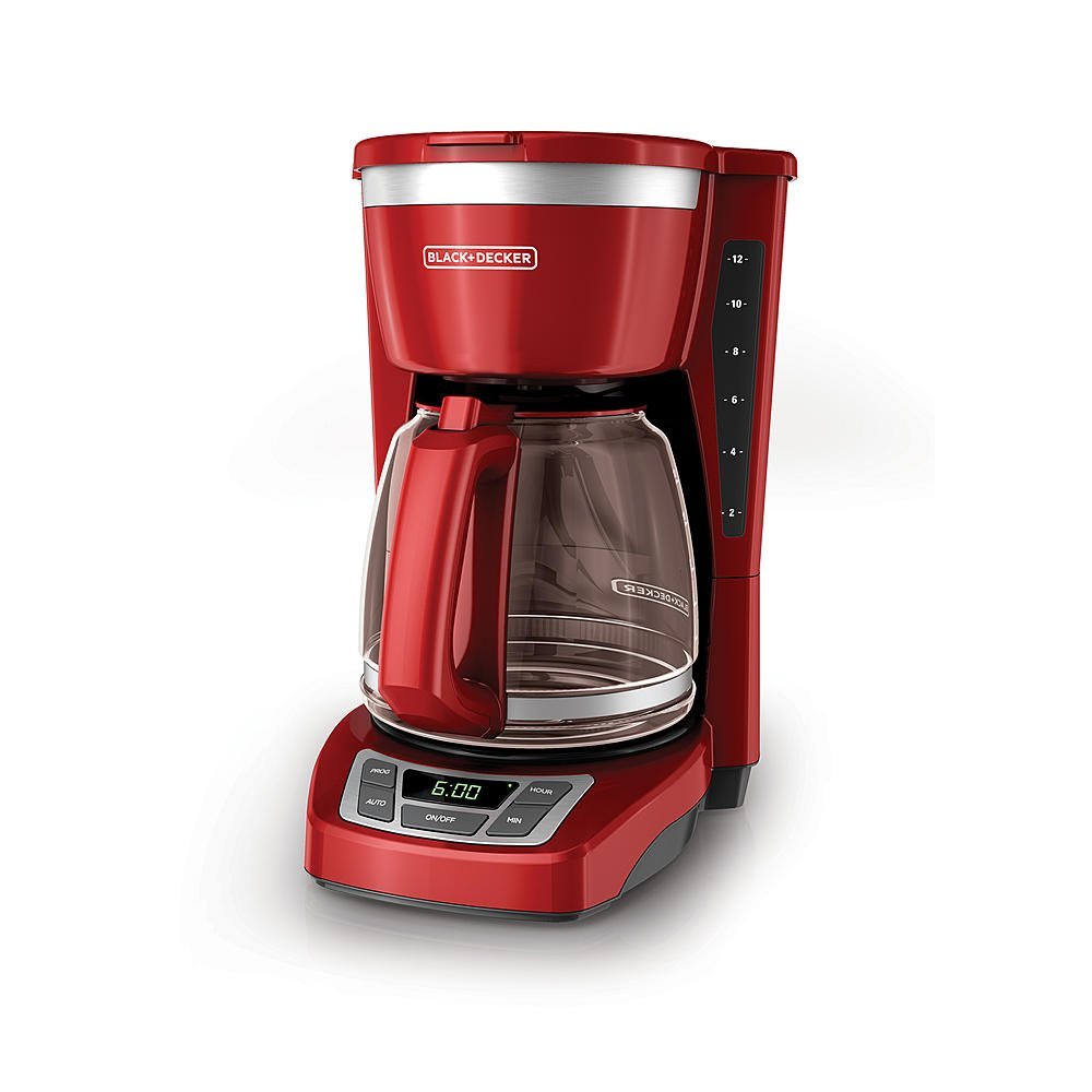 12-Cup Red Coffee Maker Drip Coffeepot Programable Automatic Shutoff ...
