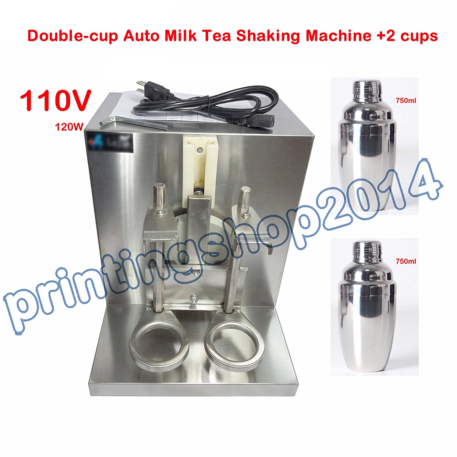 All Stainless Steel Double-cup Bubble Boba Milk Tea Shaker Auto Shaking ...